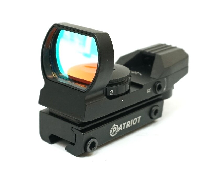 Коллиматорный прицел Patriot 1x22x33 на "ласточкин хвост", красный, 4 марки