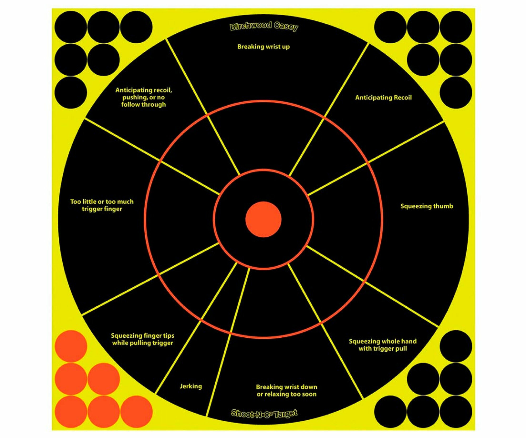 Мишень осыпающаяся Birchwood Shoot N C Handgun Trainer 12 (самоклеящаяся, 5 шт)