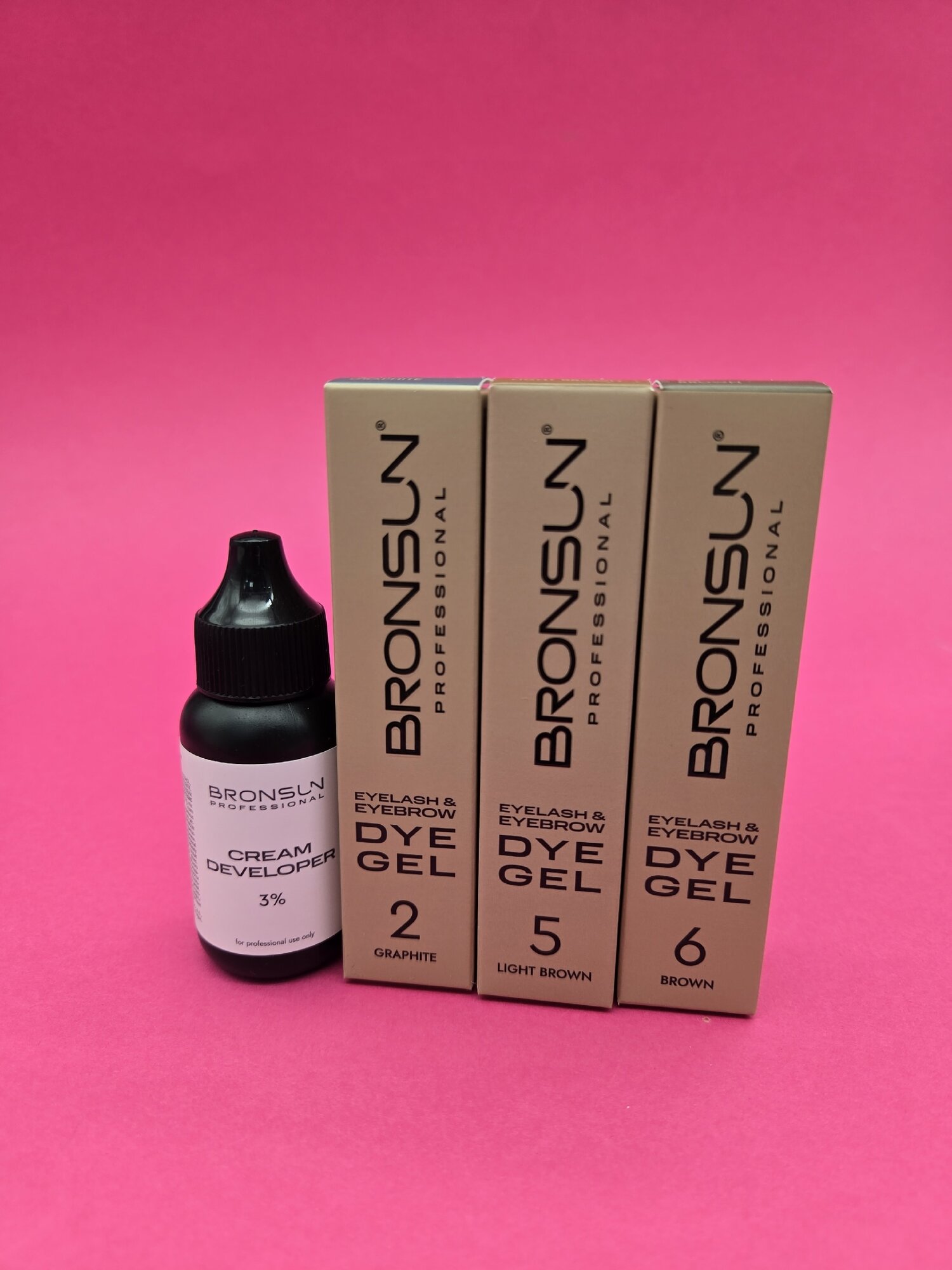 Набор краски для бровей и ресниц Bronsun №2, №5, №6 + оксид 3%