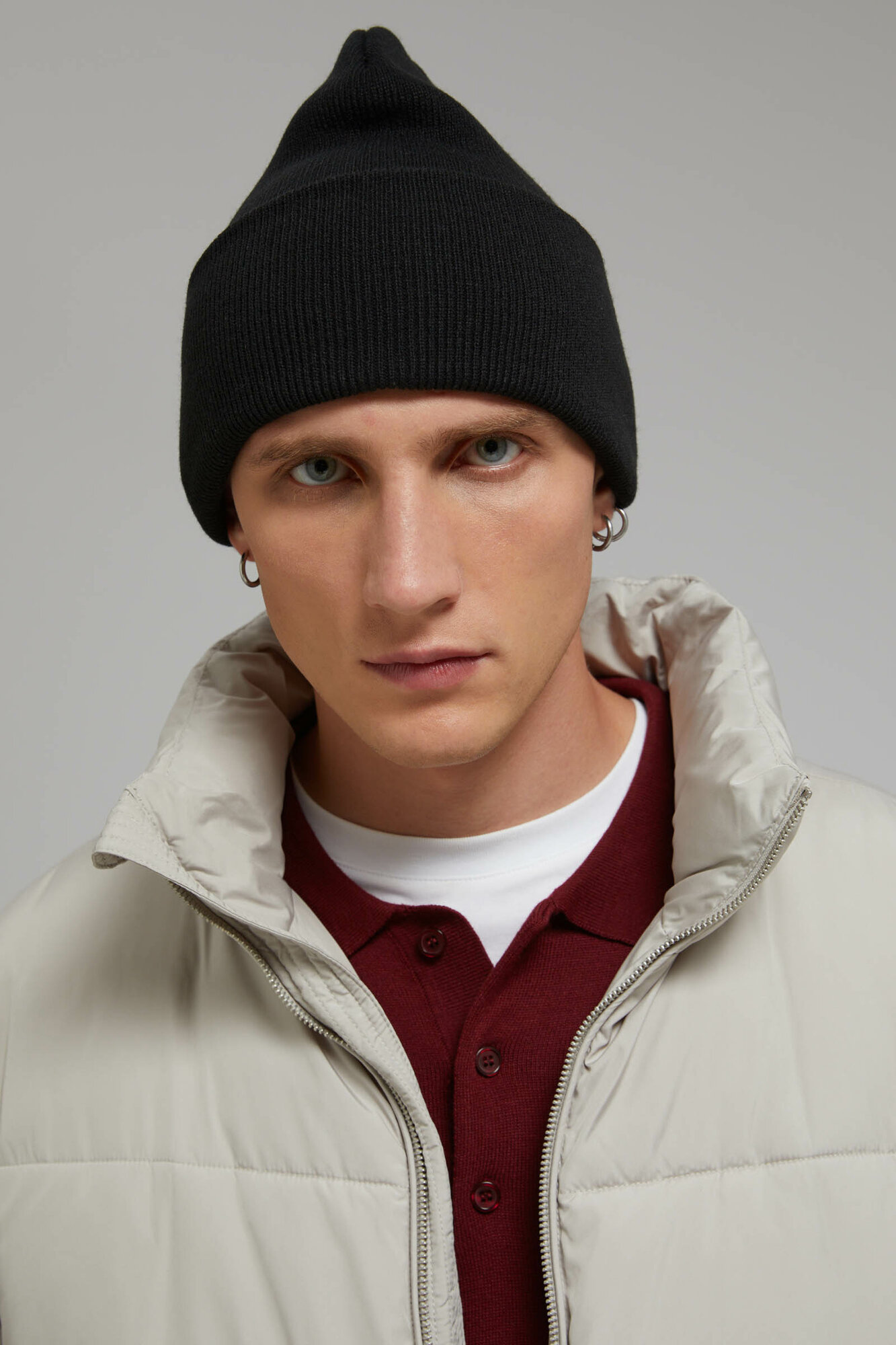 Шапка-бини с отворотом для мужчин и женщин