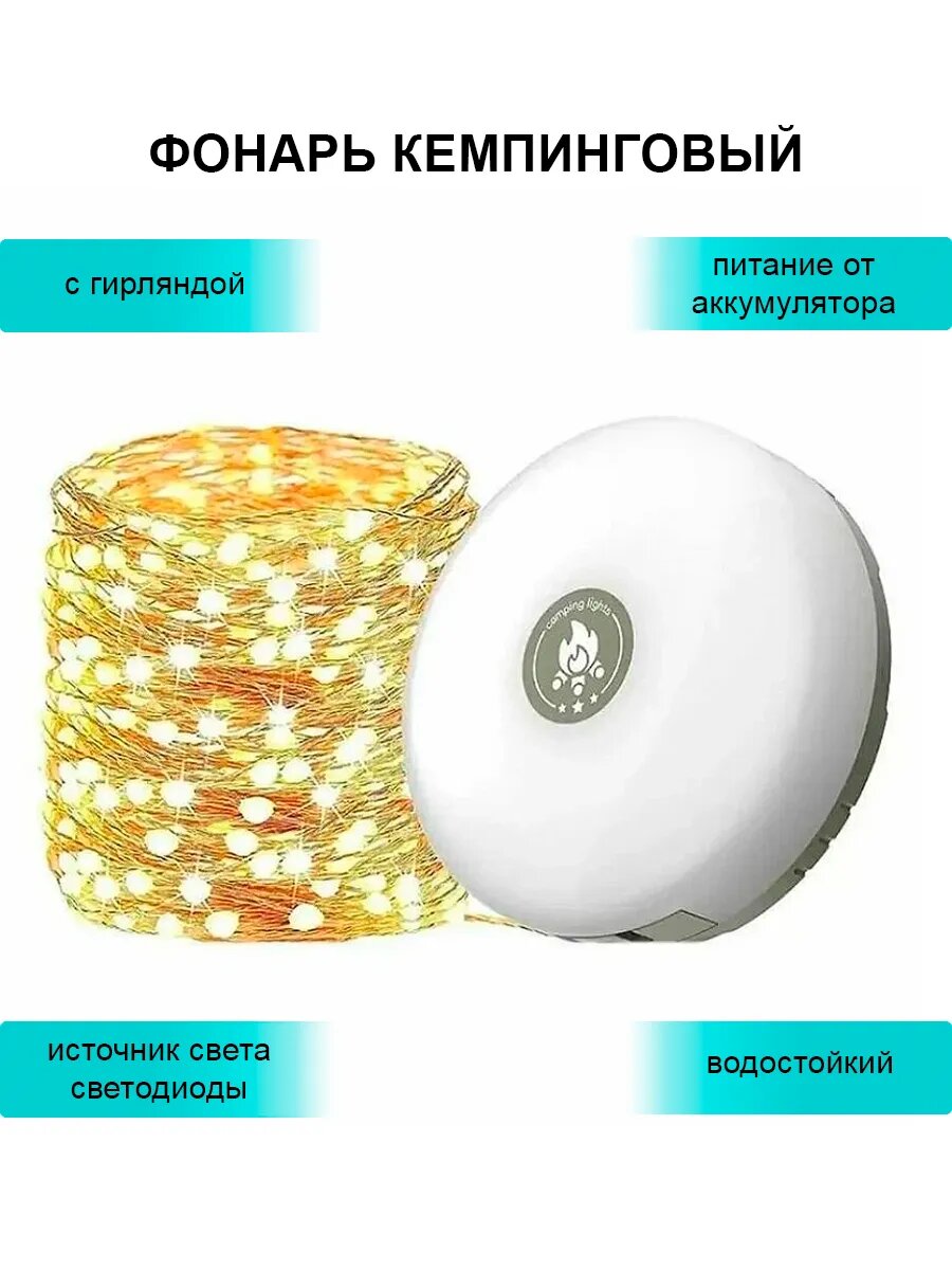 Кемпинговый фонарь гирлянда одноцветная