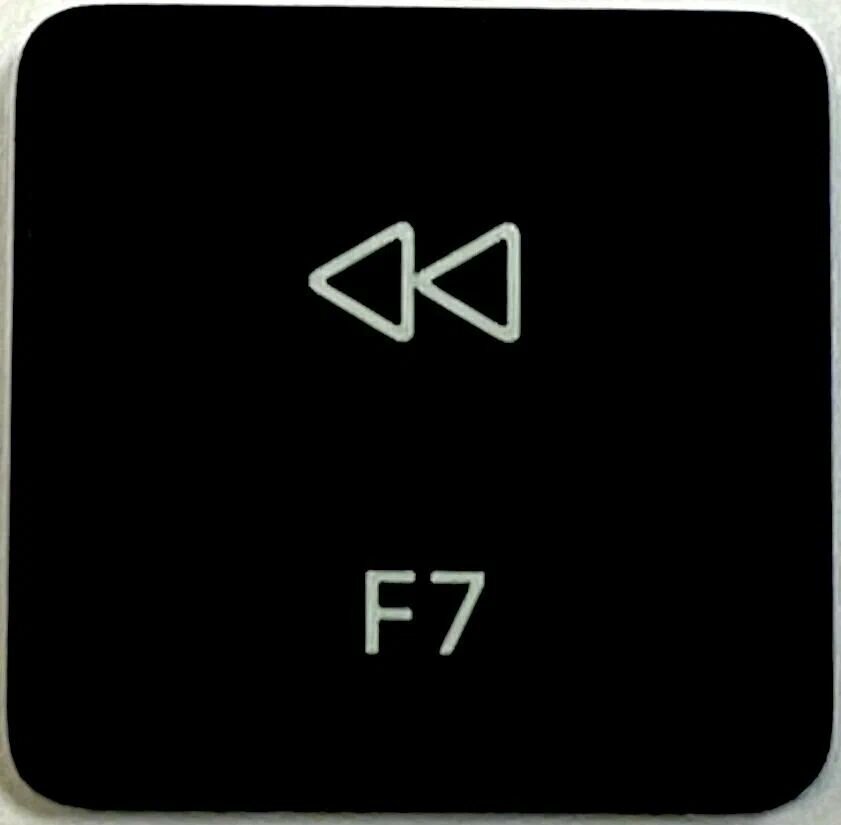 Клавиша, кнопка "F7" для MacBook Air 13, 15 / MacBook Pro 13, 14, 16, M1 M2 M3 M4 2020-2026, Европейская раскладка-UK/Американская расклада-US, Цвет: Черный