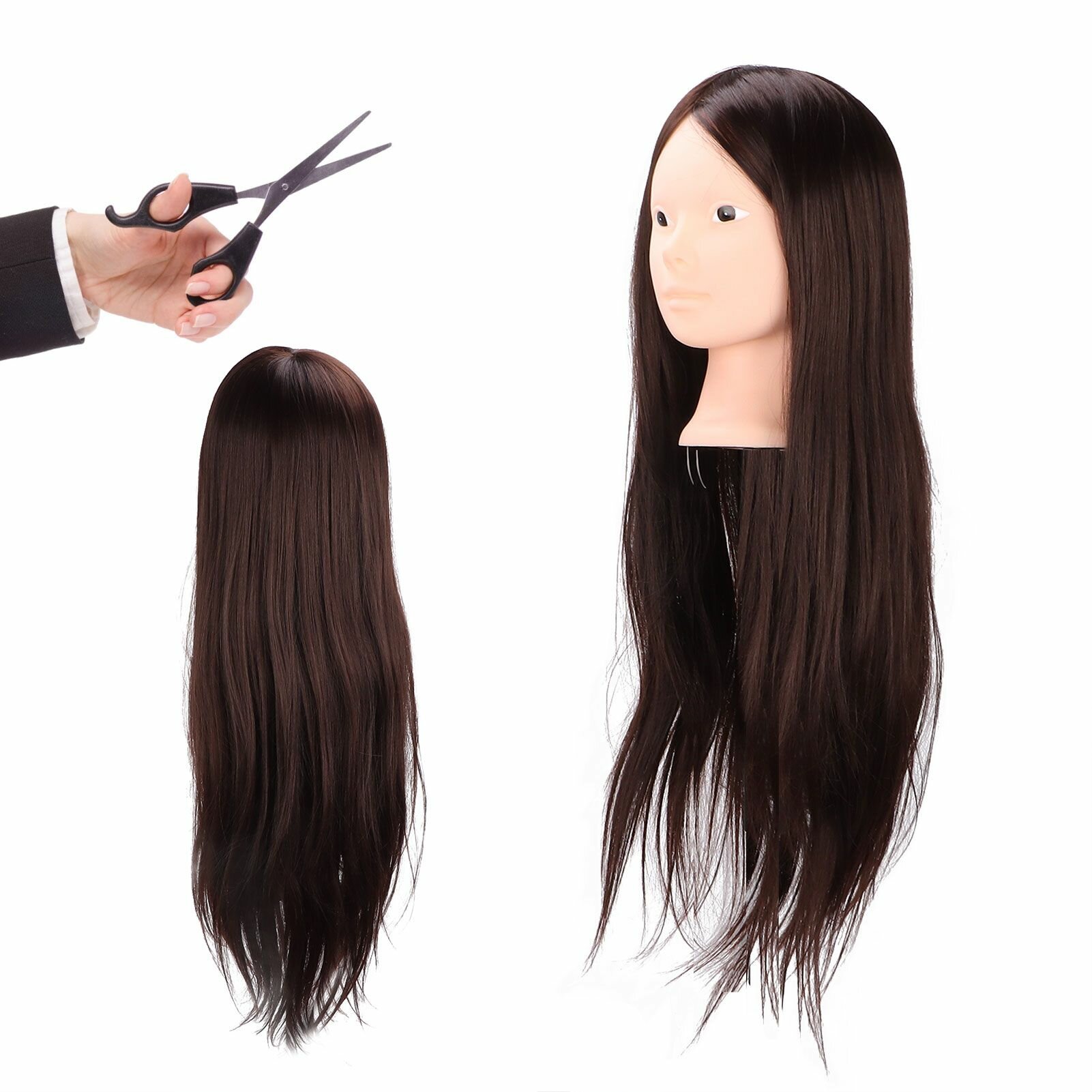 Манекен голова с длинными волосами