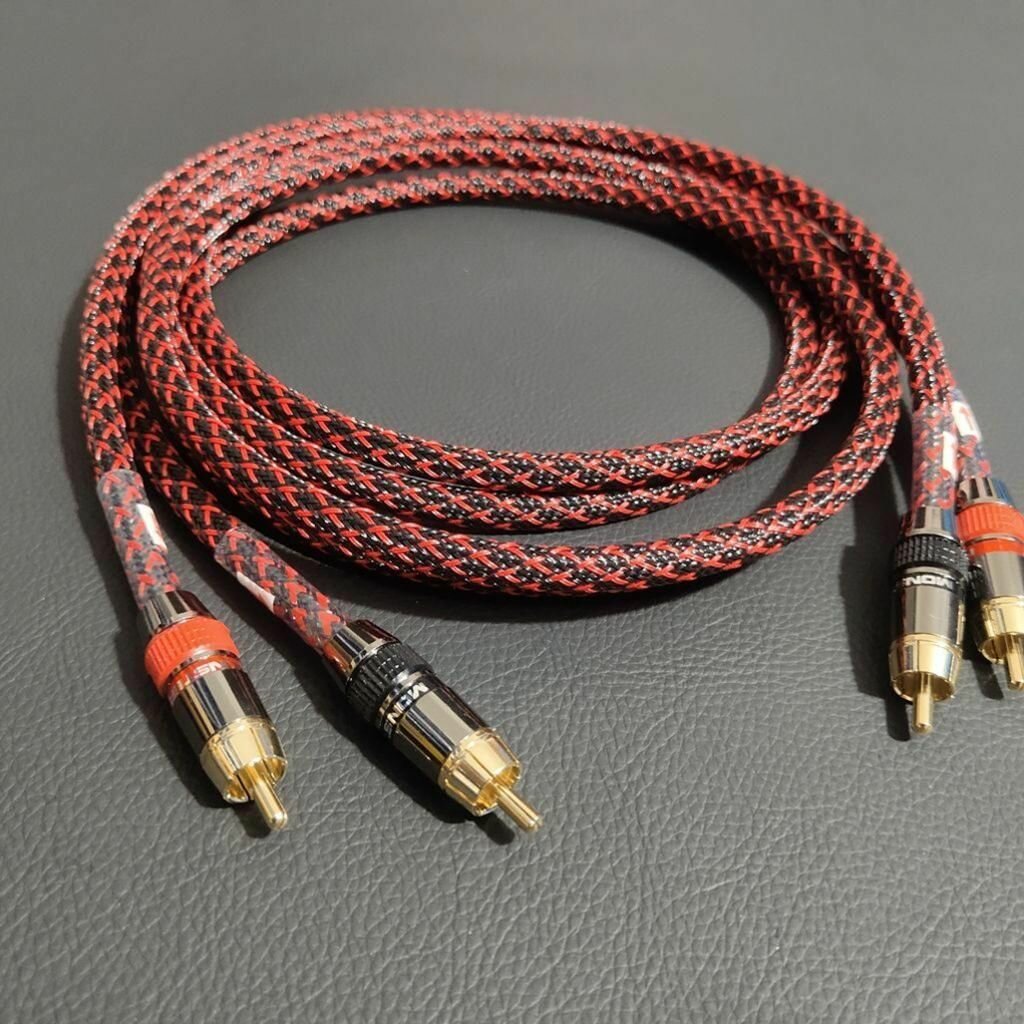 Серия Monster Пара аудиофильских позолоченных RCA-штекеров для соединения Hi-Fi, экономичный аудиокабель для усилителя проигрывателя компакт-дисков.
