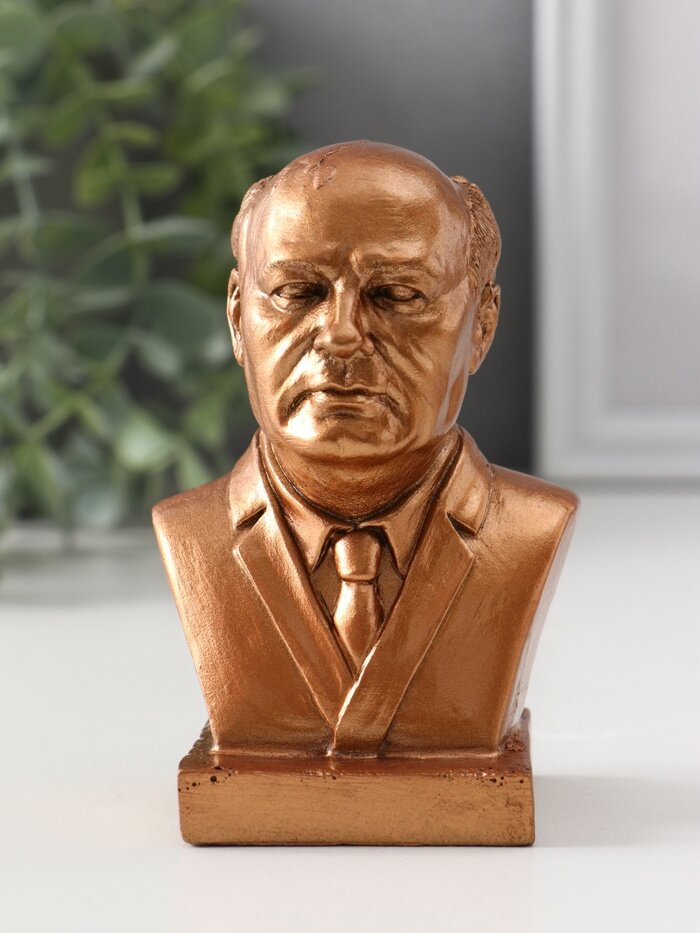 Бюст «Горбачёв», фигурка гипс, 10.5×6.5×5 см, бронза