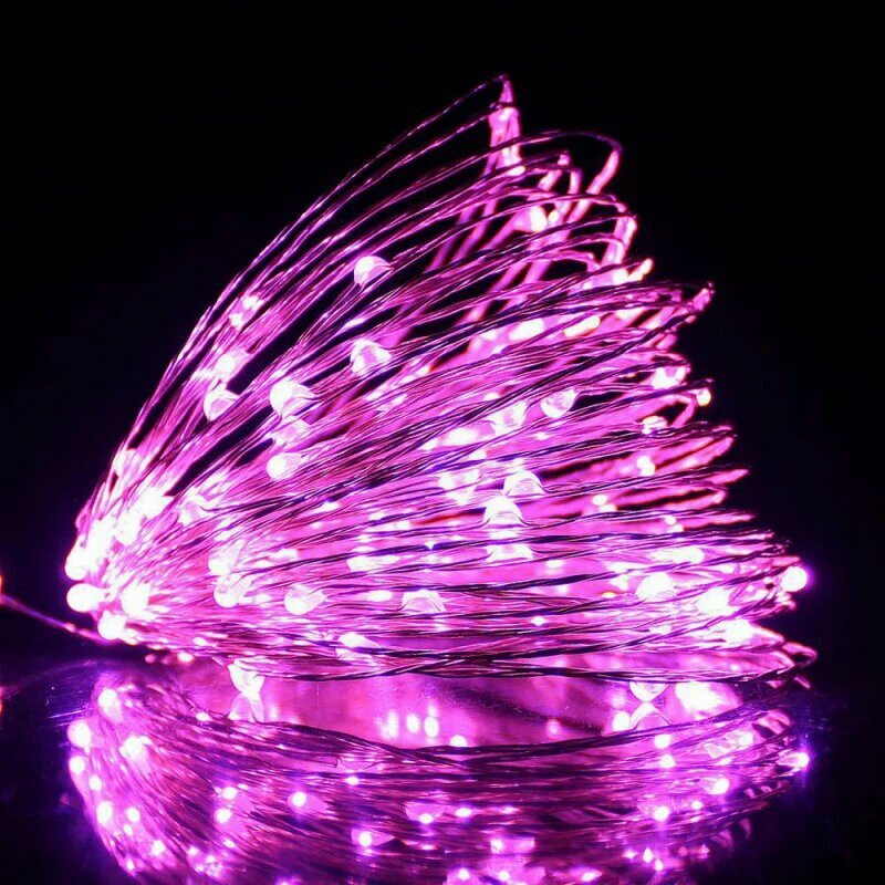 LED гирлянда фиолетово-розовая, 5м