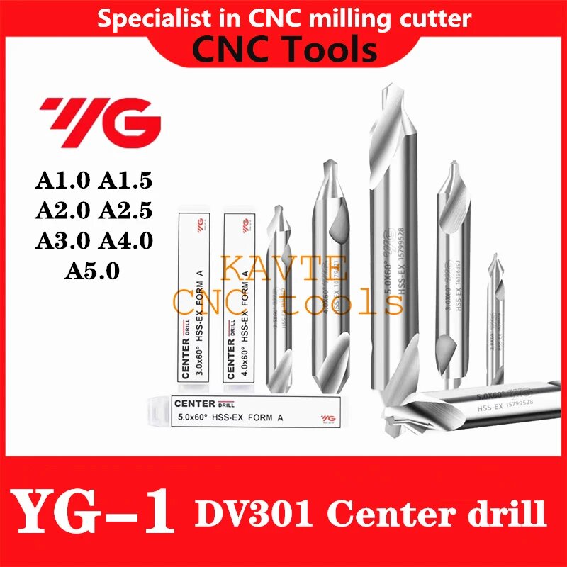 Центральные сверла KAVTECNC TOOLS D1.0-D5.0 5PCS, A3.0