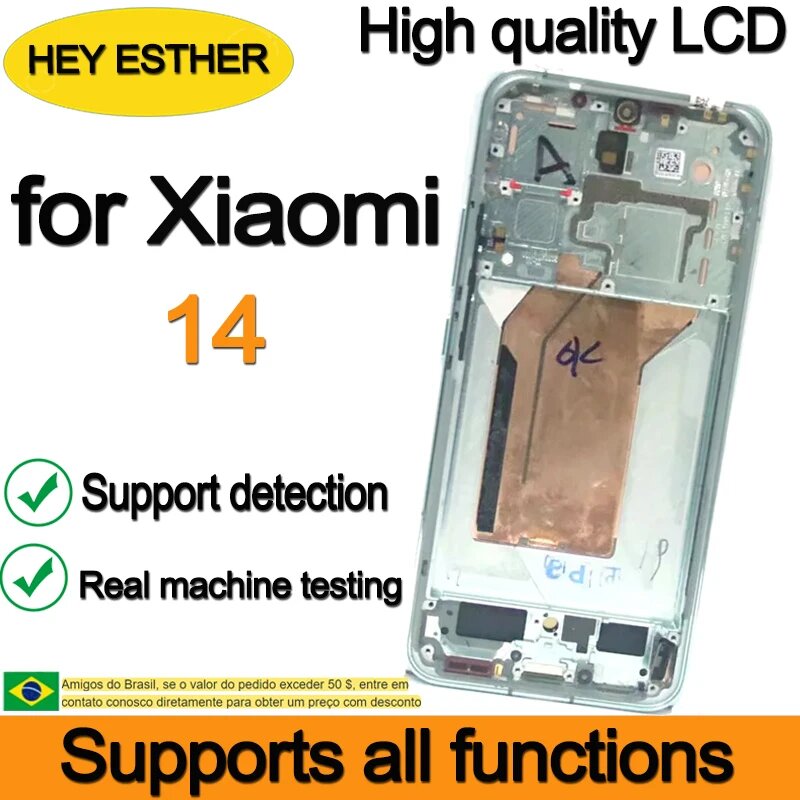 Поддерживает все функции AMOLED 6,36 'Замена для Xiaomi Mi 14 ЖК-дисплей 23127PN0CC, 23127PN0CG сенсорный экран