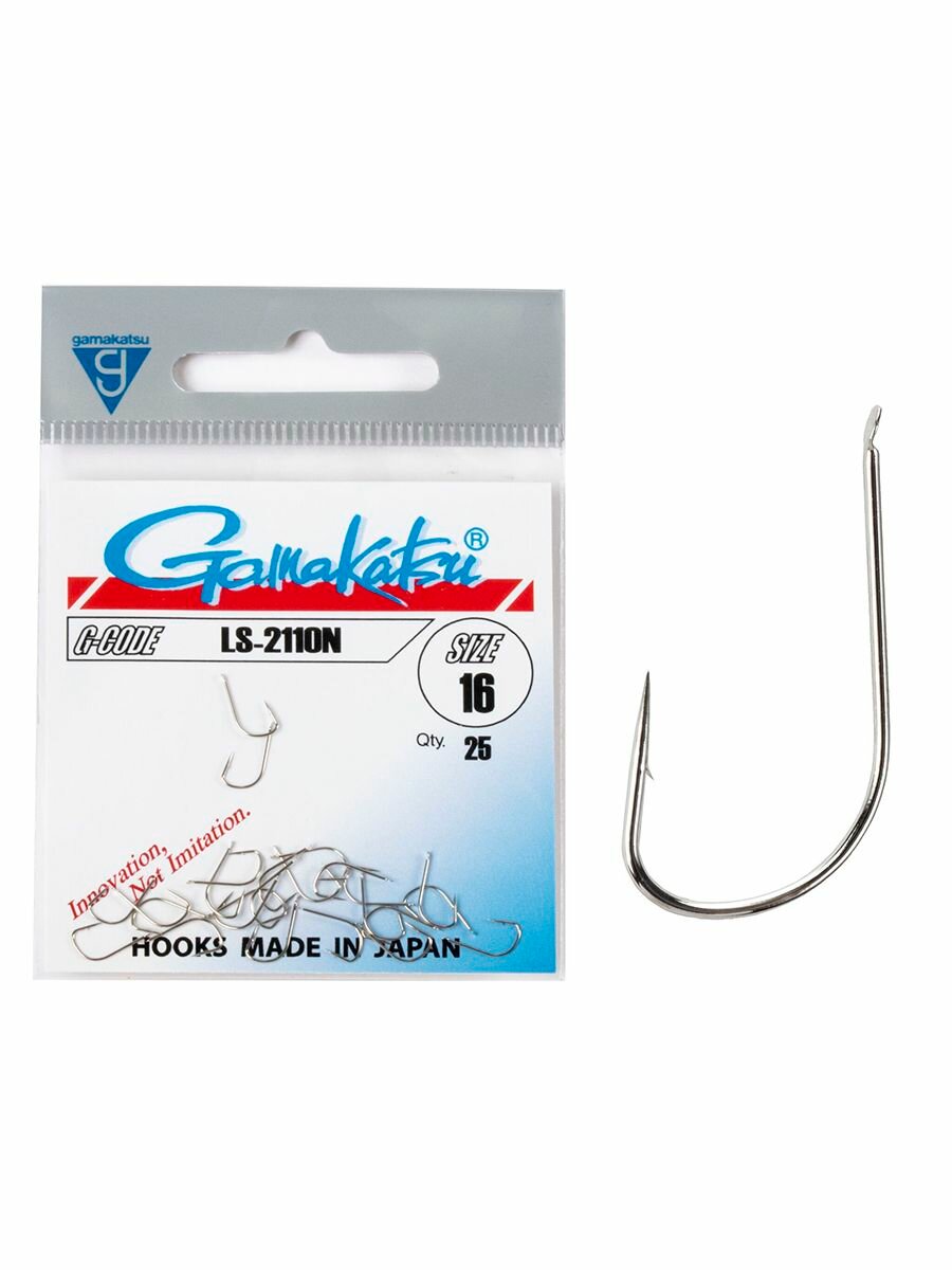 Крючки Gamakatsu LS-2110N HOOKS NICKEL размер 16 (упк.25шт.)