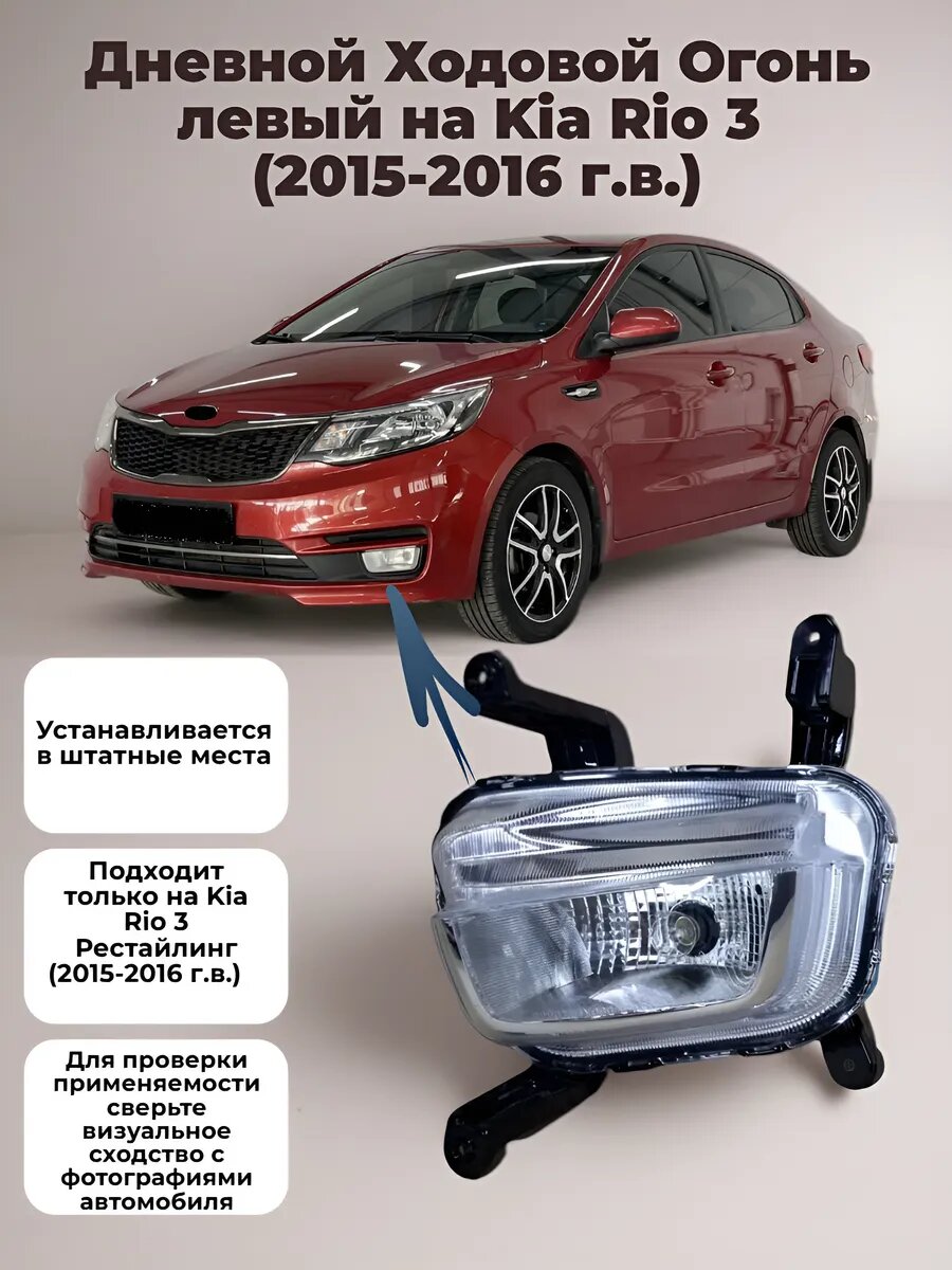 Фара противотуманная левая на Kia Rio 3 ( 2015 - 2017 г. в. )