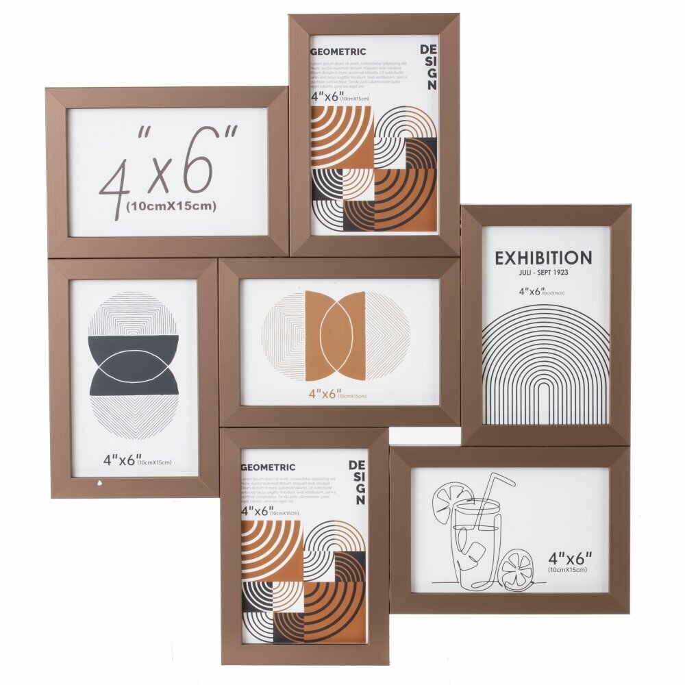 Фоторамка-панно для 7-ми фото, L41 W2 H46 см