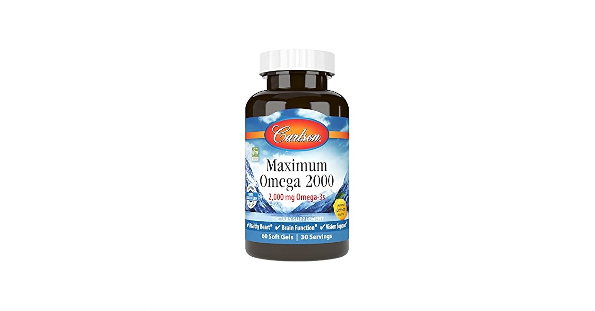 Carlson, Maximum Omega 2000, натуральный лимонный вкус, 2000 мг, 60 мягких таблеток