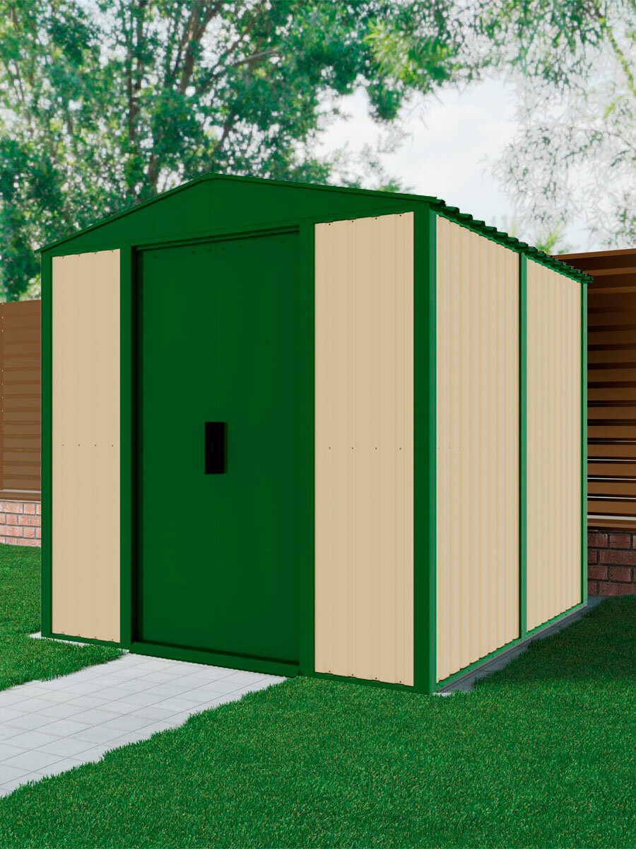 Хозблок для дачи из металла под дерево (2,1 х 2,2 х 2,08 м), 1014+6005