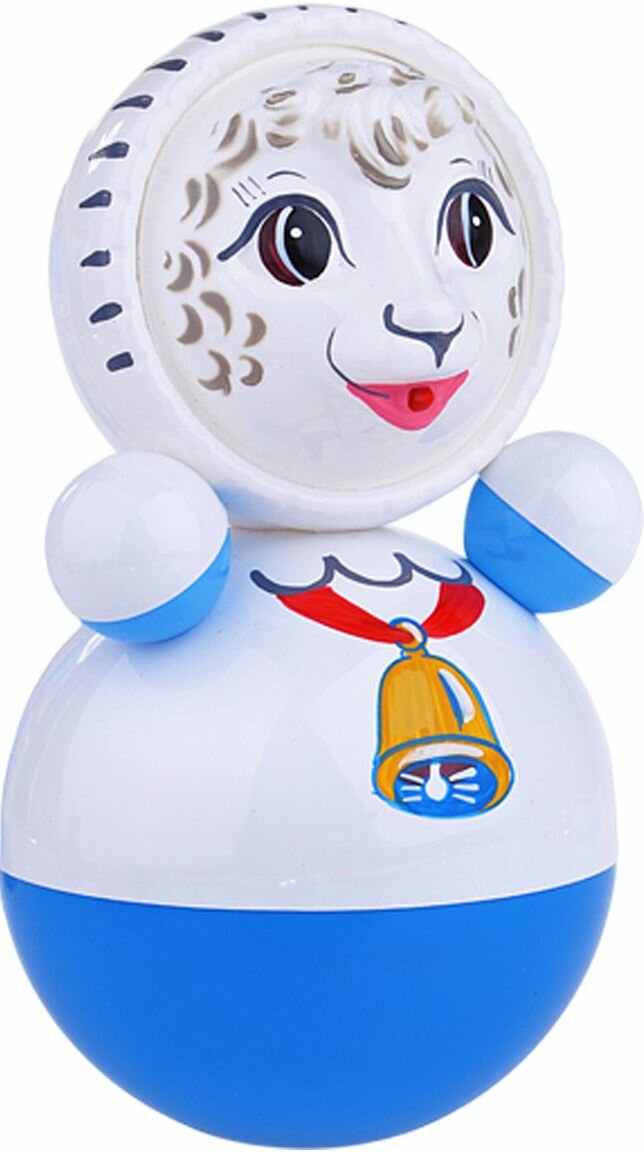 Детская кукла "Неваляшка Овечка" в художественной упаковке Котовские неваляшки, игрушка ванька-встанька со звуком