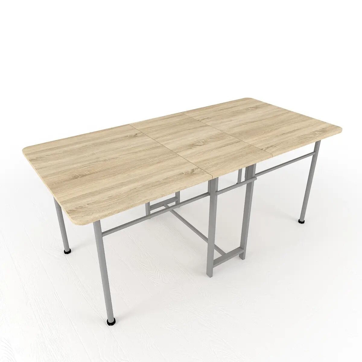 Стол книжка трансформер от производителя "Standart 2" - 1850х1000х750 цвет Дуб Сонома подстолье Светлое