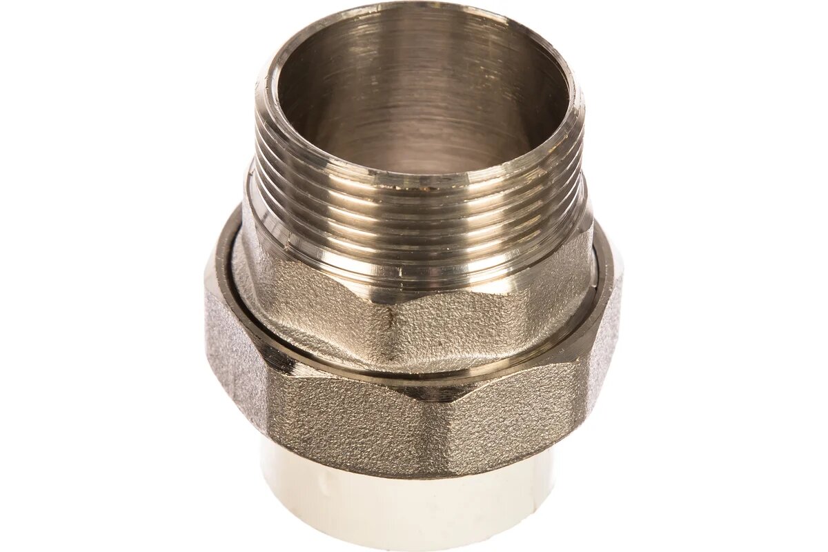 Муфта PRO AQUA PPR, комбинированная, разъемная, белая, 32×1,1/4, наружная резьба