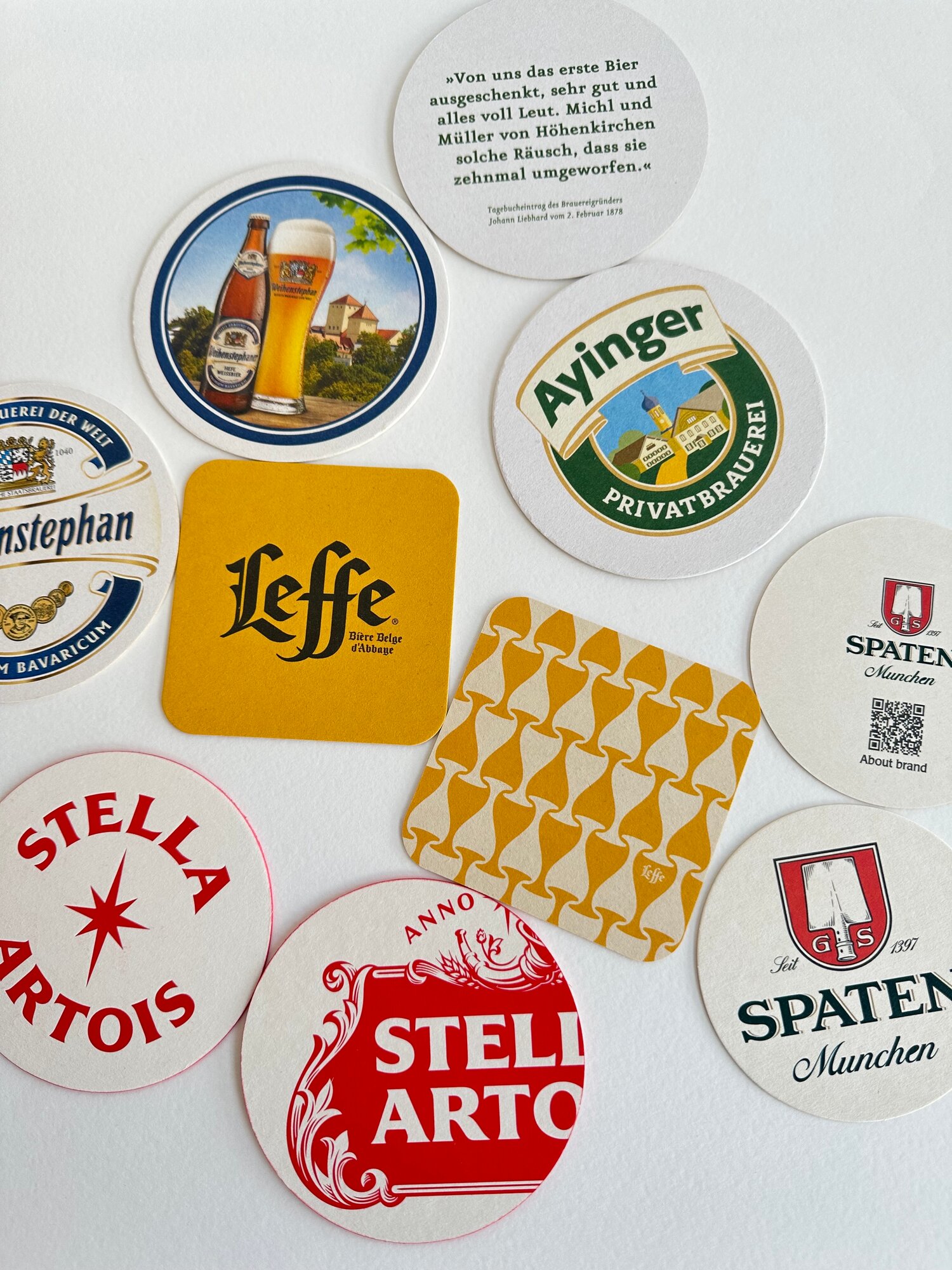 Бирдекель, костер, подставка под бутылку, бокал - микс, 10 шт.