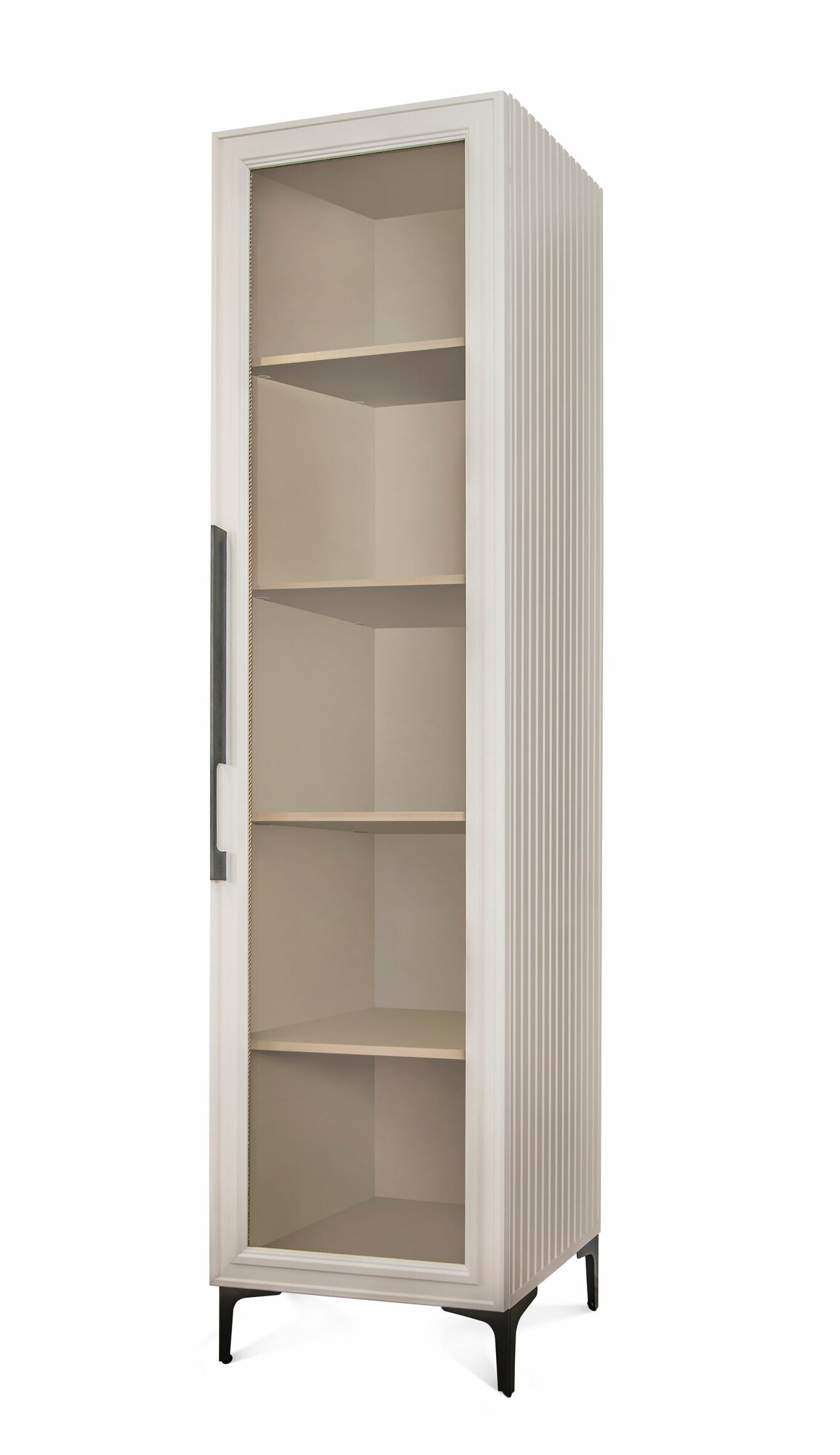 Шкаф-витрина Эра Alba Стелла, ЛДСП, МДФ, светло-серый камень