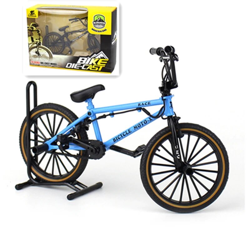 Миниатюрный BMX велосипед 1:8, синий, в коробке