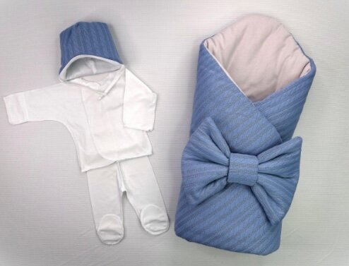 Комплект на выписку из роддома демисезон ЛМ-0625 голубой