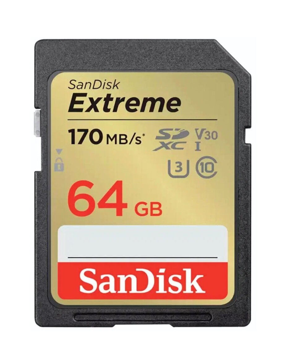 Карта памяти SanDisk Extreme SDXC 64GB 170MB/s Class 10 UHS-I U3(SDSDXV2-064G-GNCIN)