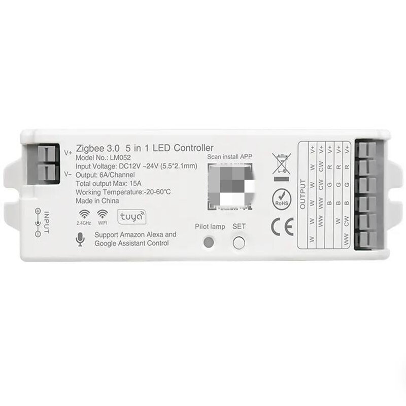 5 в 1 светодиодный контроллер Zigbee 3.0 LM052 для цвета двойного цвета RGB RGBW RGB+CCT
