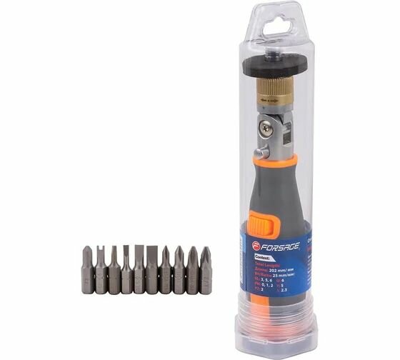 Отвертка реверсивная с набором бит FORSAGE