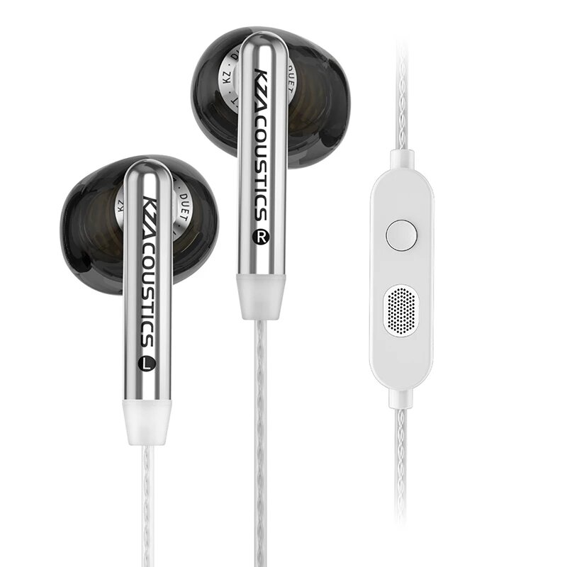 KZ Duet Black 3.5MIC проводные наушники