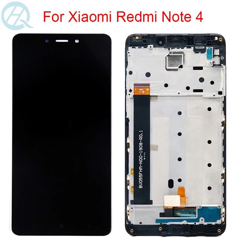 10-дюймовый сенсорный ЖК-дисплей для Xiaomi Redmi Note 4, дисплей с рамкой, сенсорный экран в сборе для Redmi Note 4 Helio X20, ЖК-экран Black With Frame
