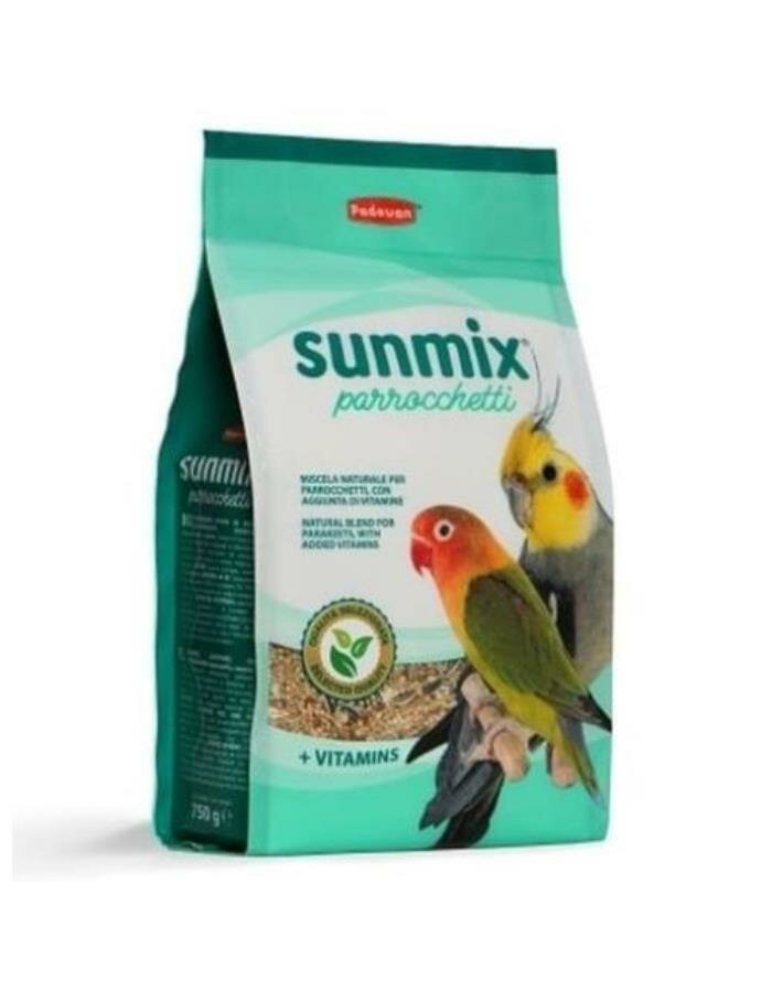 PADOVAN SUNMIX PARROCCHETTI корм для средних попугаев комплексный основной 850гр