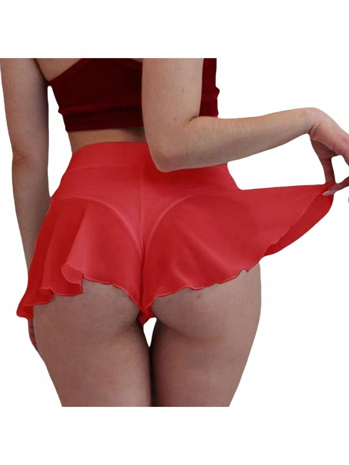 Прозрачная мини-юбка с сеткой