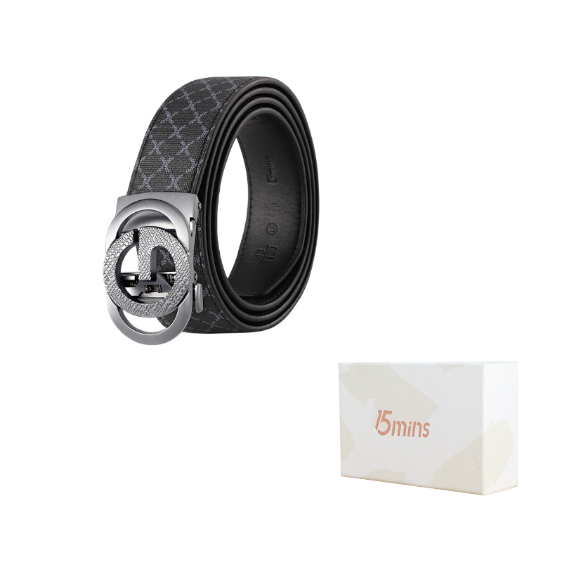 15 MINS Polyvinyl Chloride Leather Belts Men's Width 3.5cm 115CM