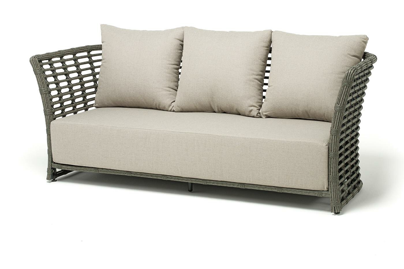 Диван 4SIS "Валенсия" диван из искусственного ротанга трехместный, цвет серый арт. YH-C3250W grey