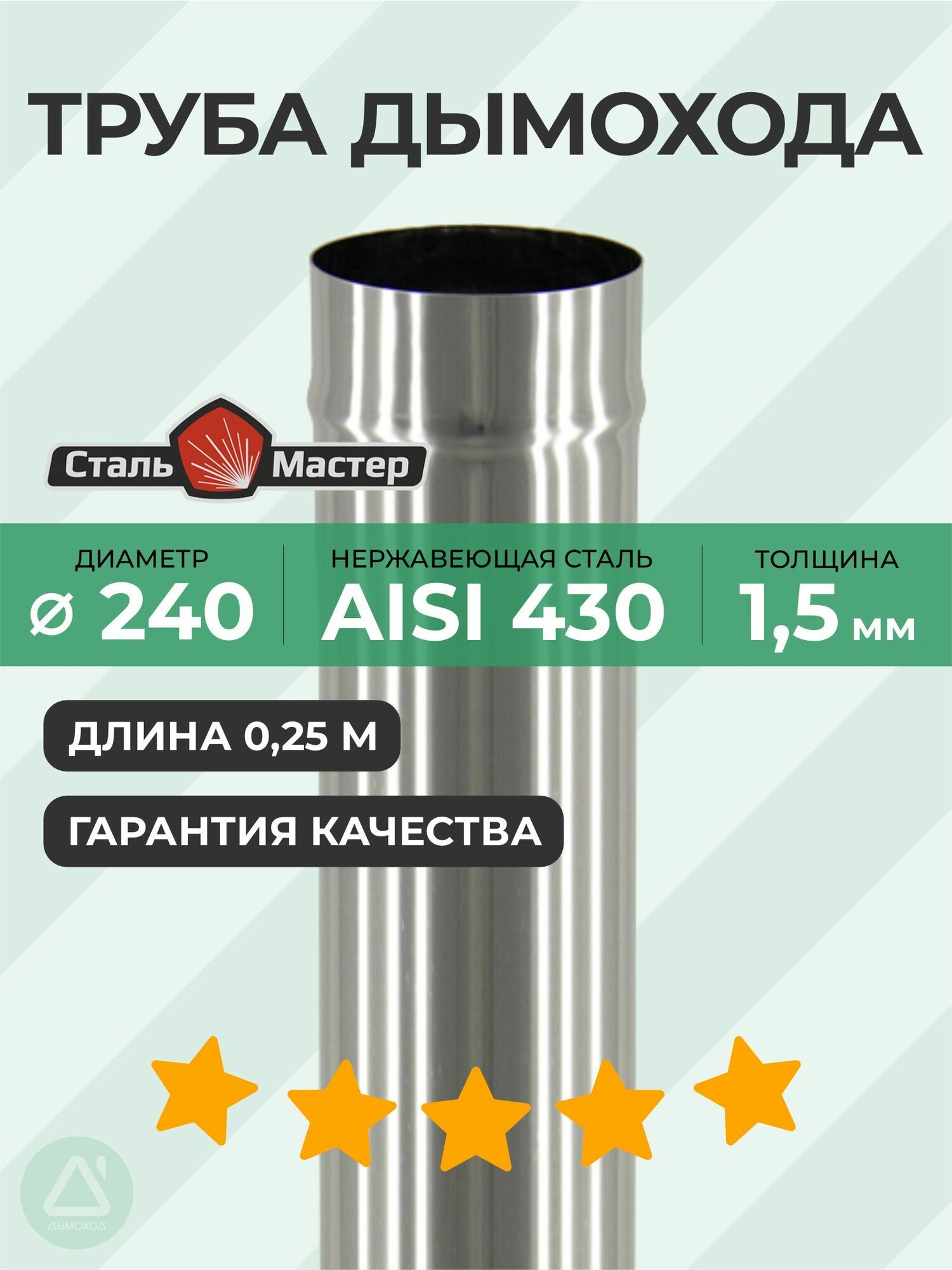Труба 240 0,25 м нерж 1,5 мм