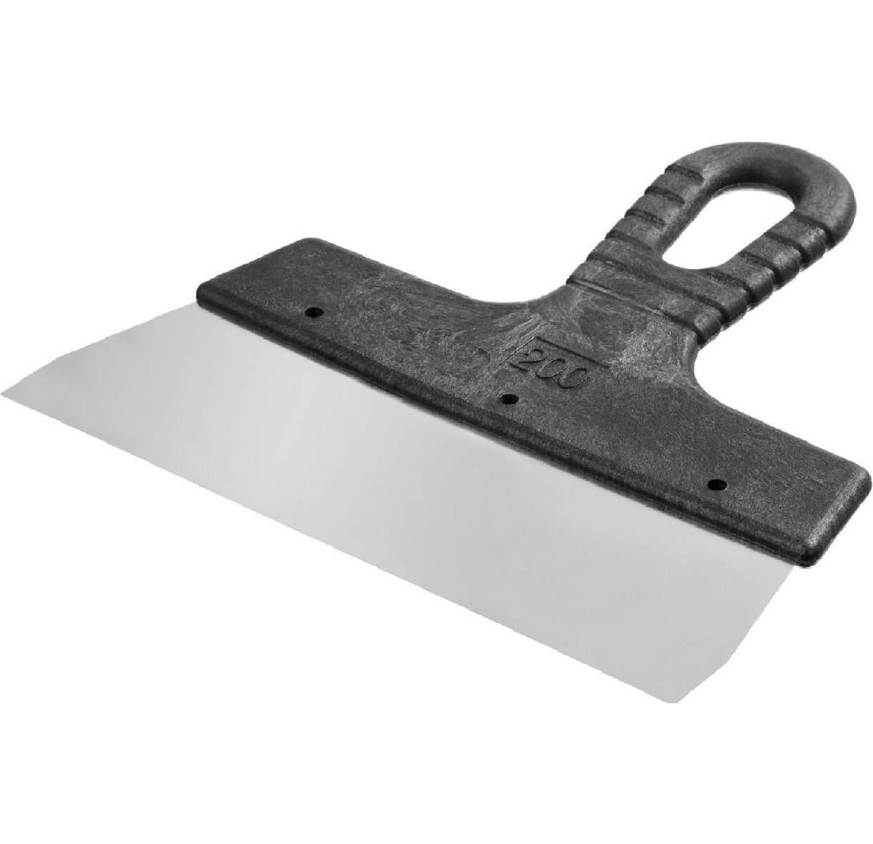 Фасадный нержавеющий шпатель СИБИН 200 мм с пластиковой ручкой