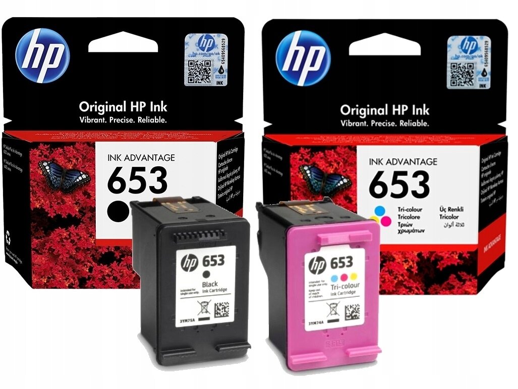 Картридж HP653 3YM74AE (цветной)+HP653 3YM75AE (черный) Набор из двух картриджей.