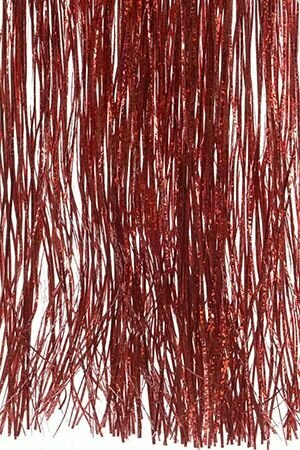 Дождик ёлочный сияние праздника голографический, гофрированный, 50х40 см, красный, Kaemingk 431521