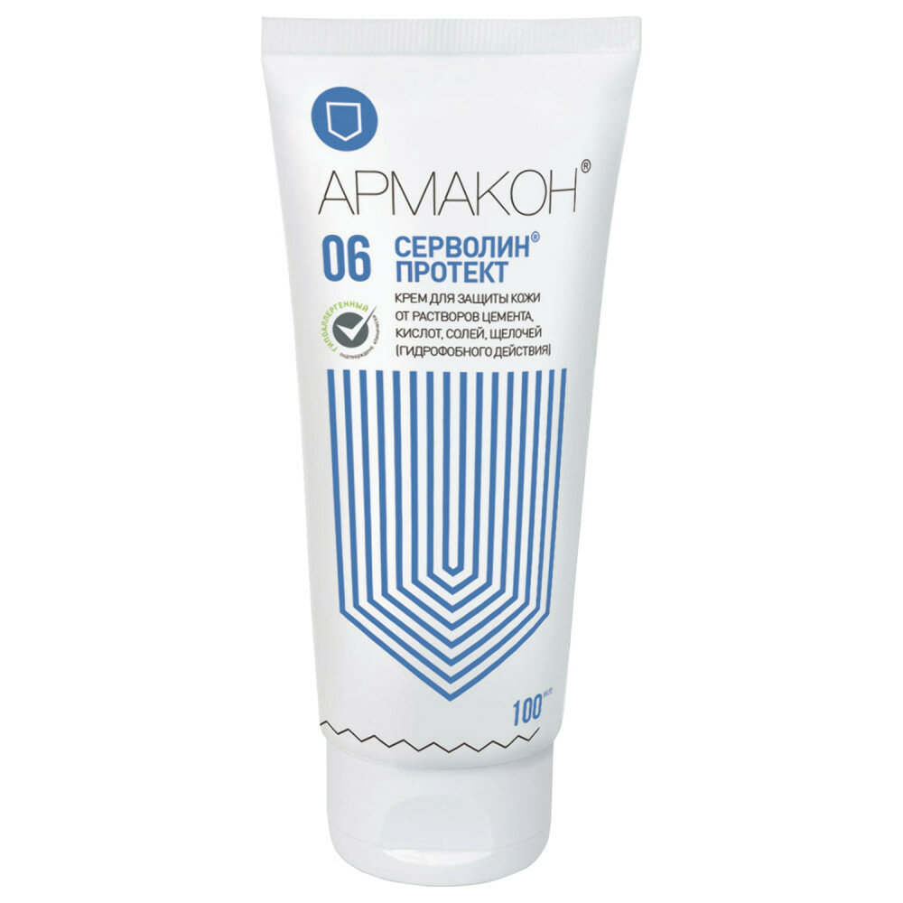 Крем защитный 100мл армакон серволин протект гидрофобный от раствора кислот щелочей 1198 1 шт