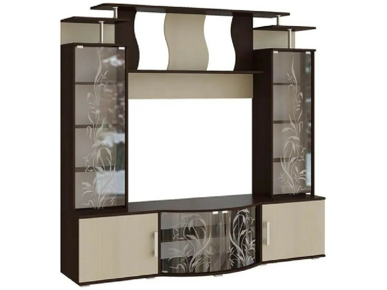 Стенка для гостиной, в современном стиле, Венге / дуб беленый