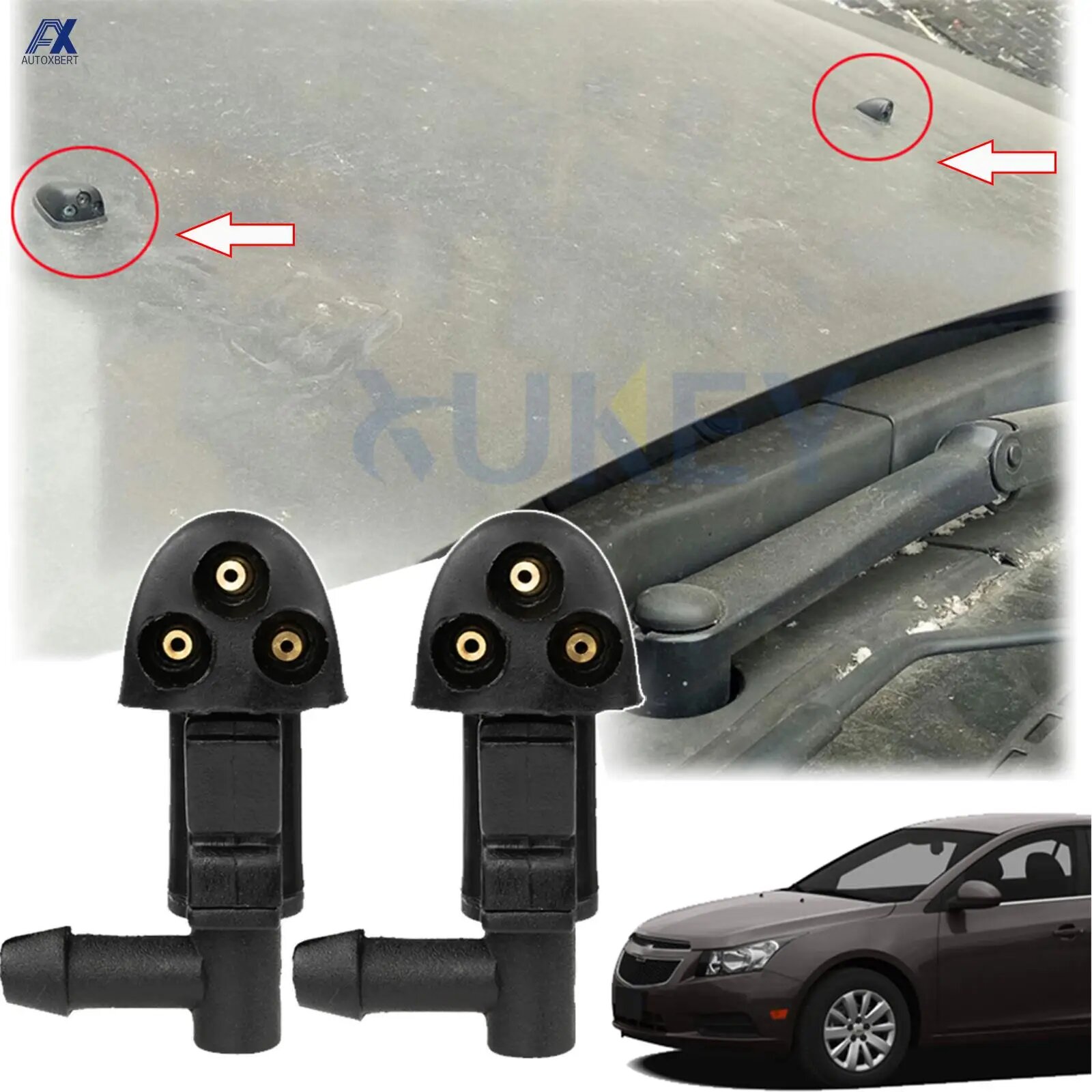 X2 форсунки омывателя переднего стекла для Chevrolet Cruze J300 MK1 2016 2015 2014 2013 2012 2011 2010 2009 2008