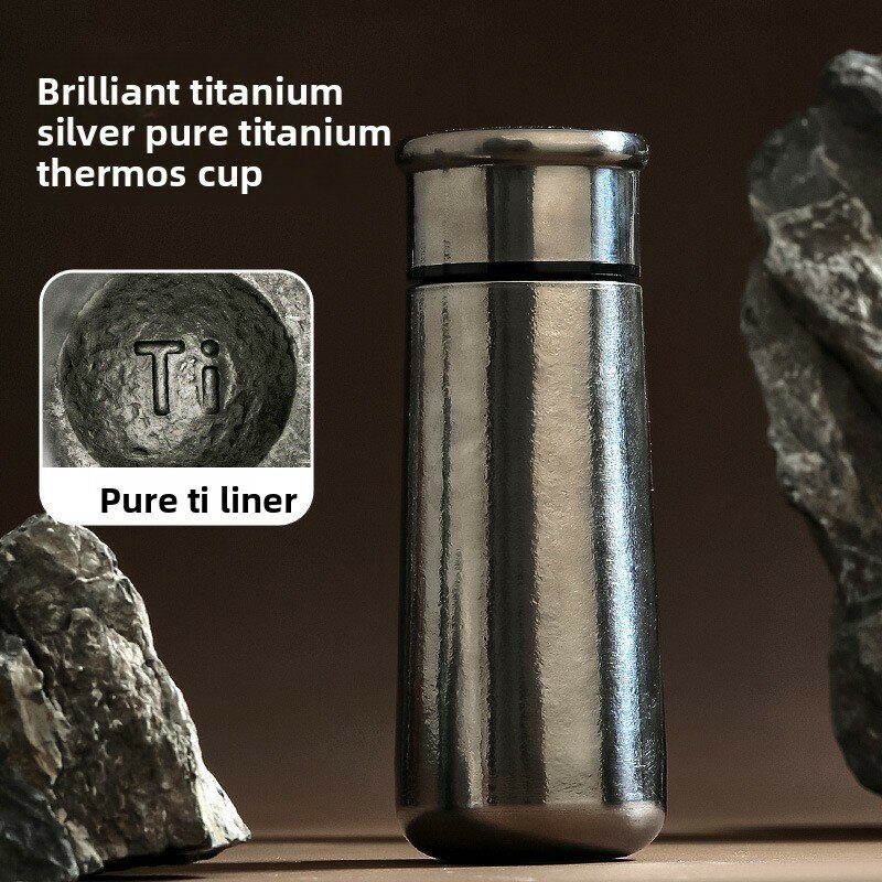 Чемодан из чистого титана портативный термос с сохранением тепла 6-12 часов для мужчин и женщин серебристый искра