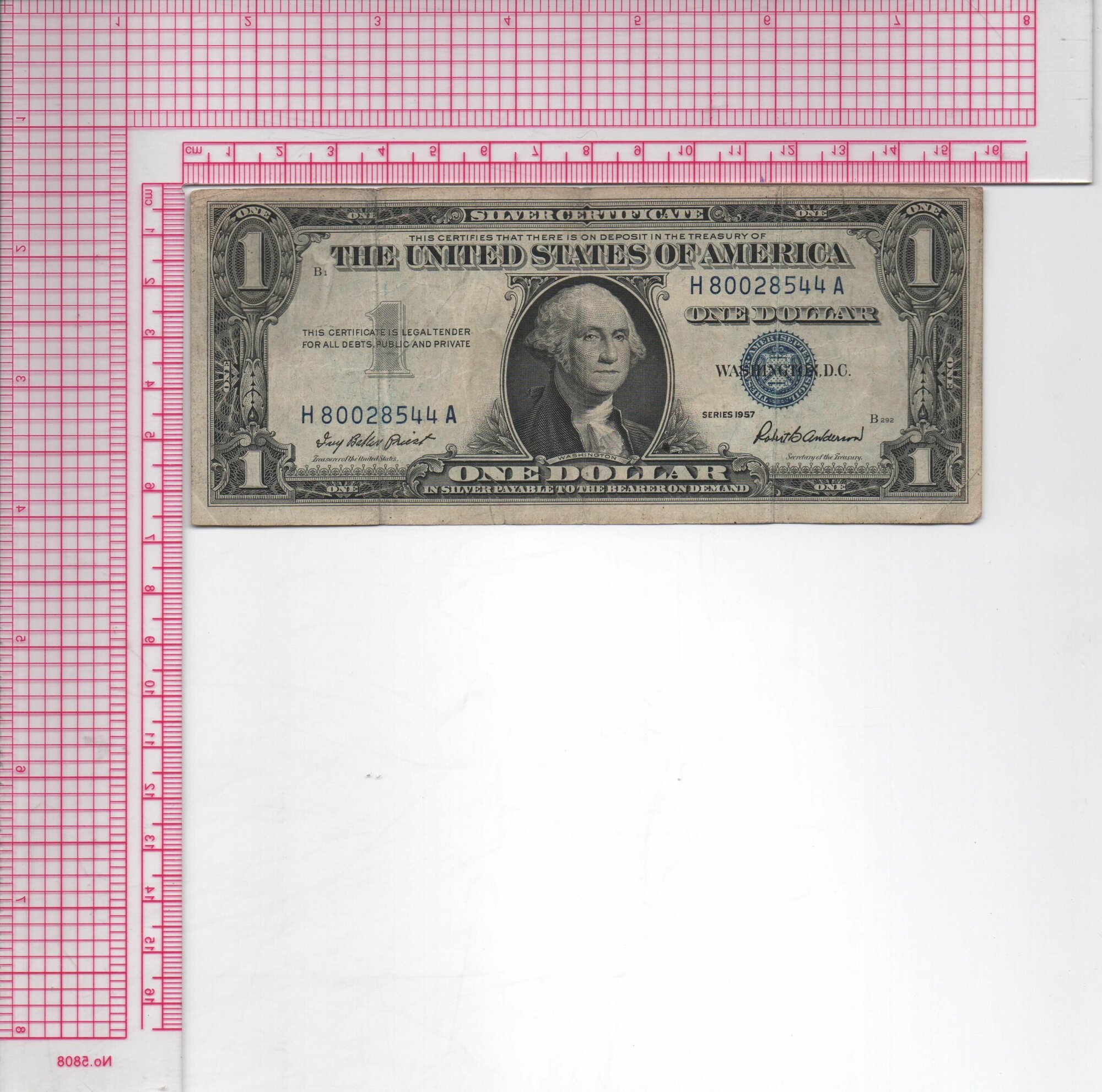 Купюра - Банкнота 1 доллар 1957 год . оригинал