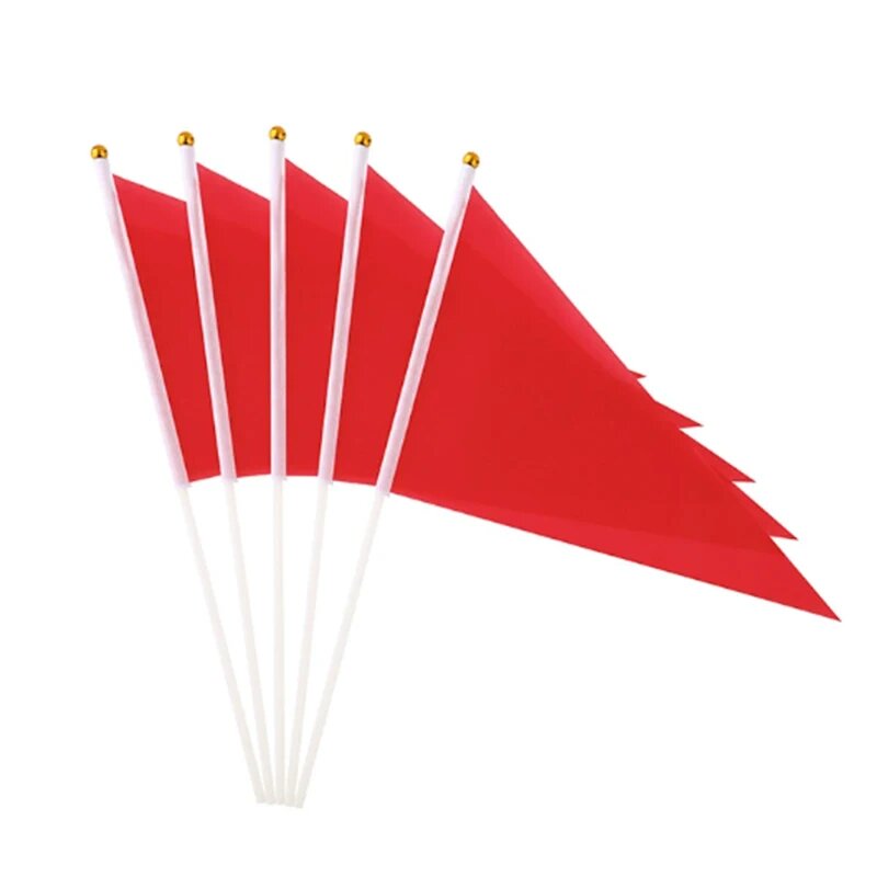 Цветные сигнальные флажки из пластика 10 шт Красный, Red