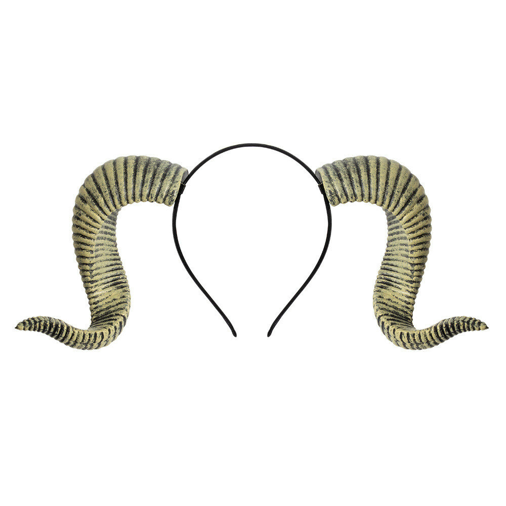 Повязка на голову performance с отстегивающимися рогами баранчика для хэллоуина косплей и вечеринка серебро