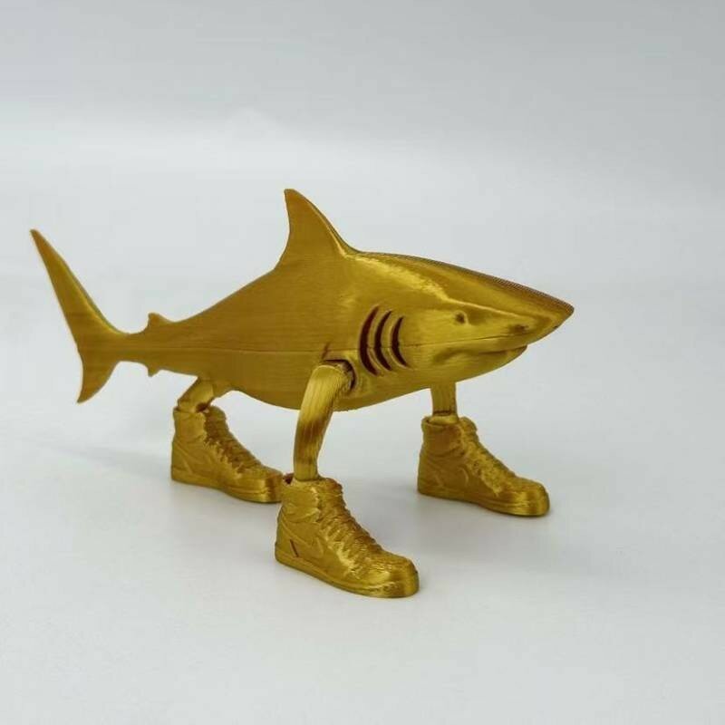 Shan hai jing 3d printed assembly model kit abstract art stress relief collectible for adults golden shark