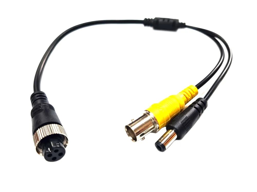 Кабель-переходник GX12M-4А(4pin) - BNC+DC 2.1х5.5мм (питание)