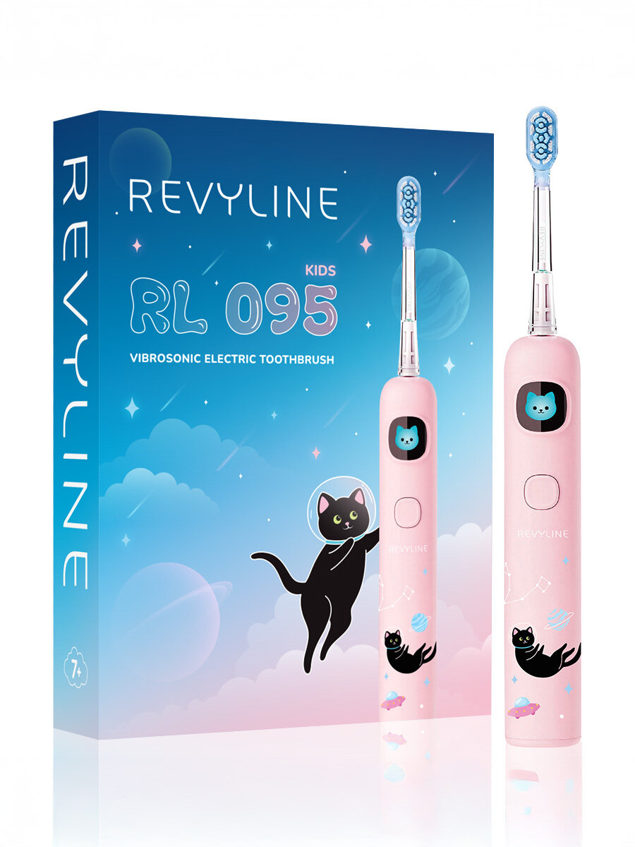 Детская электрическая зубная щетка Revyline RL 095 Kids розовая