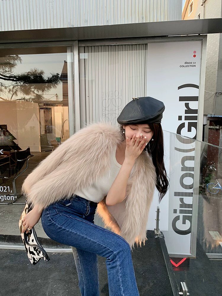 Зимняя шуба из корейского меха лисы, цельнокожаная, сшитая из искусственной норки, белая шуба для женщин, 2025 г.