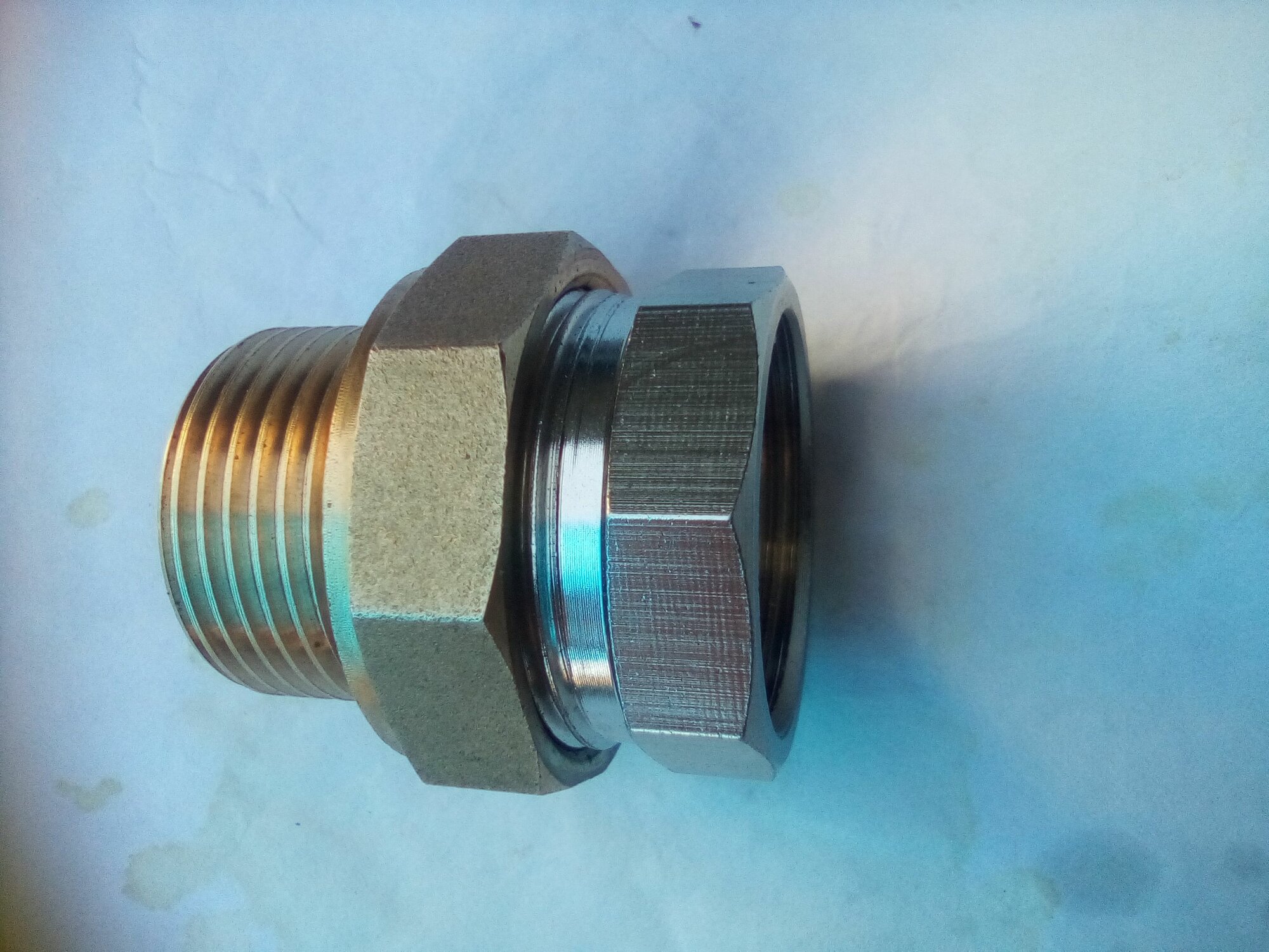 Сгон прямой (американка) разъёмный вн-нар никелированная латунь DN 20 (3/4")