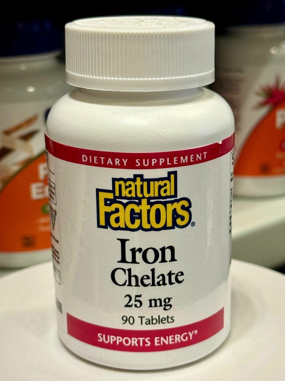 Natural Factors Iron Chelate 25 mg – поддержка энергии и нормального уровня гемоглобина, 90 таблеток
